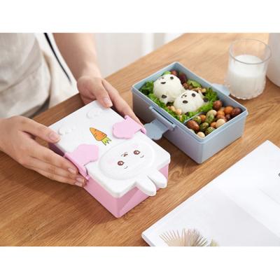 China PP and Wheat Straw Fibre Lunch Box 2 Compartments Bento 800-1000ml for sale