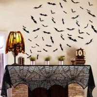 China 12 Pcs PVC Halloween 3D Black Bats Stickers for Wall Decor Removable 36g for sale