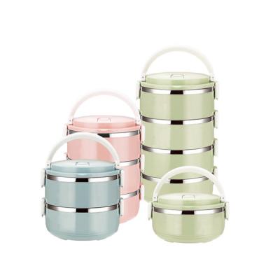 China Layered Stainless Steel Thermal Tiffin Box 700ml to 3500ml Insulated Food Container for sale