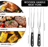 China 12 Inch Stainless Steel BBQ Fork Set for Grilling Roasting Carving Kitchen for sale