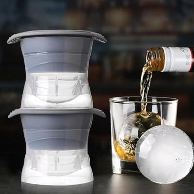China Large Round Ice Ball Maker Silicone Sphere Ice Cube Tray Mold 5cm 6cm for Whiskey Cocktails for sale