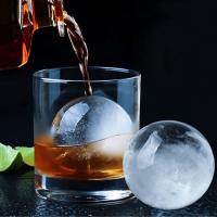 China Large Round Ice Ball Maker Silicone Sphere Ice Cube Tray Mold 5cm 6cm for Whiskey Cocktails for sale