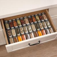 China 24 Pcs 4oz Glass Square Spice Jars with Airtight Lids and Labels for Kitchen Organization for sale