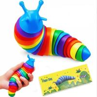 China 3D Printed Sensory Slug Fidget Toy Anxiety Relief 18.5cm Articulated Stress Toy for sale