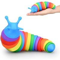 China 3D Printed Sensory Slug Fidget Toy Anxiety Relief 18.5cm Articulated Stress Toy for sale