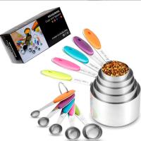 China 10 Piece 304 Stainless Steel Measuring Cups and Spoons Set 250ml 15ml for Baking for sale