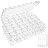 China 36 Grid Clear Plastic Organizer Box 10.8x6.9x1.7 Inch Storage for Jewelry Beads for sale