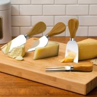 China 4pcs 6pcs Cheese Knives Set Stainless Steel with Wood Handle Cheese Cutter for sale