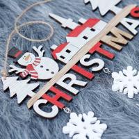 China Wooden Christmas Door Hanging Decor Santa Snowman Elk 19x22 cm for Home Restaurant Holiday Party for sale