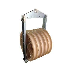 China 508mm 3-Wheel Nylon Double Sheave Pulley Block For Electric Construction for sale