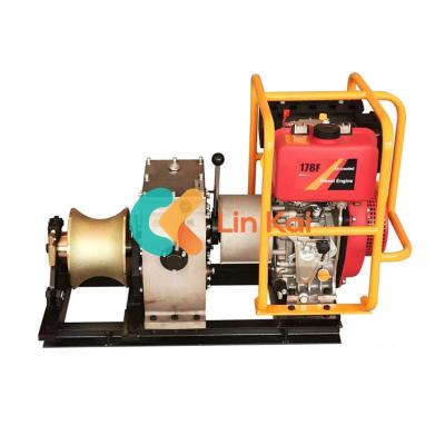 China Rotational Speed Diesel Cable Drum Winch Machine With Detachable Drum for sale
