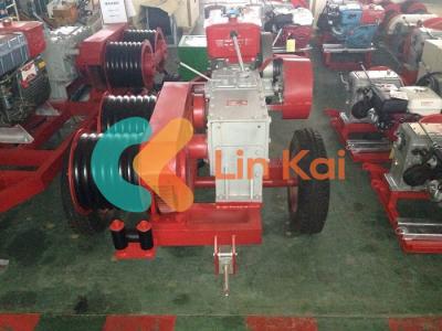 China 300mm Drum Heavy Duty Double Capstan 5t Cable Pulling Winch Trailer for sale