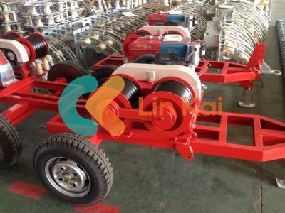 China 5T Heavy Strength Double Drum Diesel Cable Capstan Winch Trailer for sale