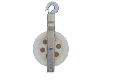 China Single Sheave Cable Pulling Pulley With Hook For Stringing Cable Conductor for sale