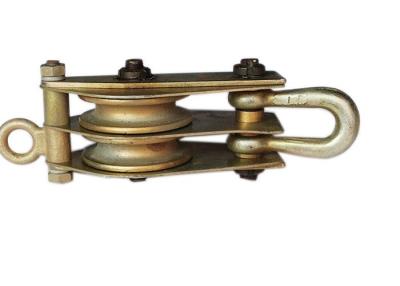 China Two Wheels Hoisting Block Cable Pulling Pulley Round Eye Type 5T Made Of Steel for sale