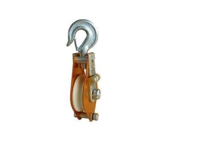 China 3 Ton Cable Pulling Pulley Nylon Sheave Hook Type Hoisting Lifting Block for sale