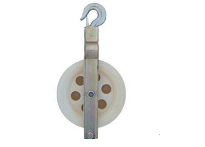 China Light Weight 10KN Nylon Single Sheave Stringing Block, Hook And Clevis Style for sale