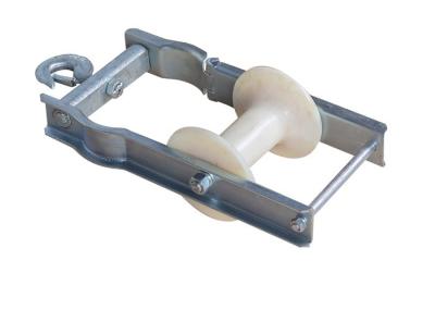 China Aerial Cable Stringing Roller With Hook , Nylon Cable Pulley Stringing Block for sale