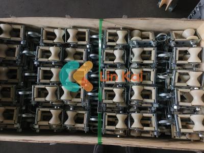 China 2.2kg OPGW Double Sheaves Support Roller Working Load 2KN for sale