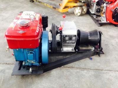 China Portable Cable Winch Puller Cylindrical Shape With Water Cooled Diesel Engine for sale