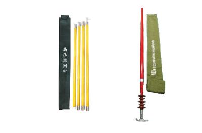 China 3-10m Telescopic Fiberglass Electrical Hot Stick / High Voltage Insulating Switch Rod for sale