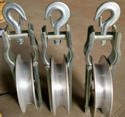 China Single Aluminum Cable Pulling Pulley SHD 20 KN Conductor Stringing Block for sale