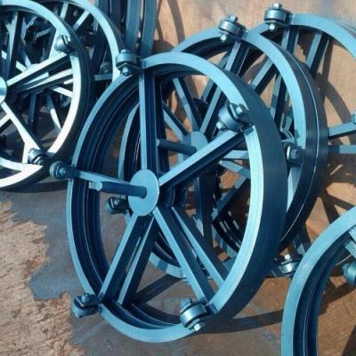 China 1000mm Diameter Underground Cable Tools Rotate Steel Plate Stand Upright Payout Drum Turntable for sale