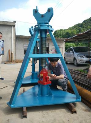 China Heavy Duty 50T Tower Erection Tools Cabel Drum Stand With Hydraulic Jack For Releasing Wire for sale