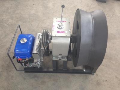 China Gasoline Engine Cable Pulling Equipment Wire Rope Capstan 3 Ton In Line Transmission Site for sale
