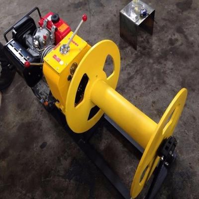 China Gasoline / Diesel Engine Cable Winch Puller Take Up Winch Stringing Equipment 2 Ton for sale