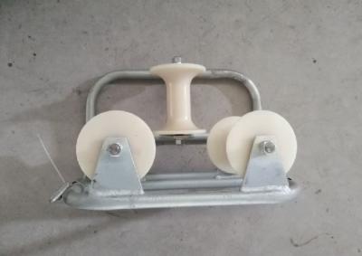 China Heavy Duty Galvanized Triple Corner Cable Roller Cable Guide Pulley Steel Frame for sale