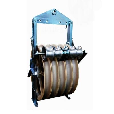 China OEM Stringing Power Cable Pulley Block With Grounding Roller for sale