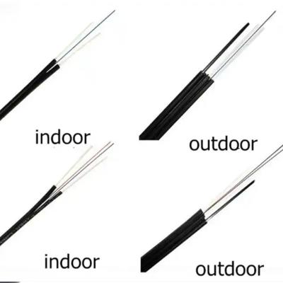China LSZH Jacket Flat Drop Fiber Cable G652D 2-12 Cores Indoor FTTH for sale
