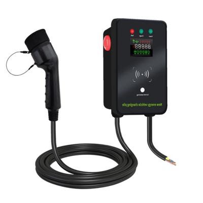 China 32A 7kW Type 2 EV Charger Wallbox with 19.6ft Cable Home Charging Station for sale