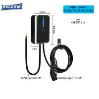 China EVCOME AC Wallbox EV Charger 7kW 22kW with WiFi RFID SAE J1772 IEC 62196 Type 1 Type 2 5m Cable for sale
