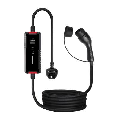 China EVCOME Portable EV Charger 220V 8A 16A Adjustable 5M Cable SAE J1772 IEC 62196 GBT for sale