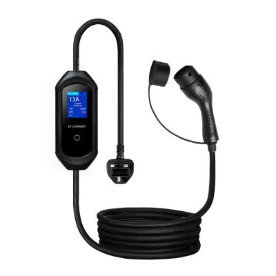 China EVCOME Portable EV Charger 220V 3.5KW 7KW Adjustable 16A with SAE J1772 IEC 62196 GBT 20234 for sale
