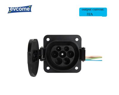 China EVCOME Type 2 IEC 62196 EV Charger Socket 250V 480V 32A 3 Phase Without Cable OEM ODM for sale