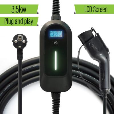 China EVCOME Portable EV Charger 220V 3.5KW 16A with 5M Cable OEM ODM for sale