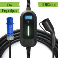 China Portable EV Charger 220V 7KW Max 32A with SAE J1772 and GBT 20234 Connectors for sale