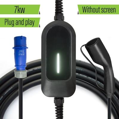 China EVCOME Portable Electric Car Charger 220V 7KW 32A Adjustable with 5M Cable OEM ODM for sale