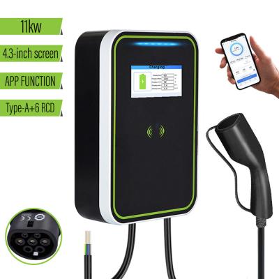 China EVCOME AC Wallbox EV Charger 7kW 32A with App WiFi RFID SAE J1772 IEC 62196 PC Body for sale