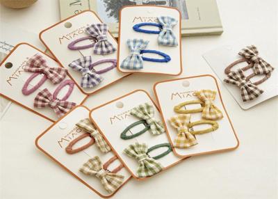 China Fabric bow plaid hairpin accessories DIY INS girls baby  women's BB hairpin spot wholesale for sale