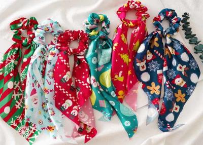 China Christmas seamless colorful festival collar-streamer hair accessories ladies scrunchie head wholesale for sale