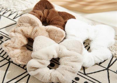 China Warm winter fur cashmere cloth curly hair scrunchie lady girls simple cat ear hair band with elastic head rope for sale
