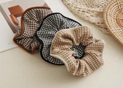 China Autumn winter claved fabric houndstooth bird lattice hair band headdress Japanese Korean women's headtie rope for sale