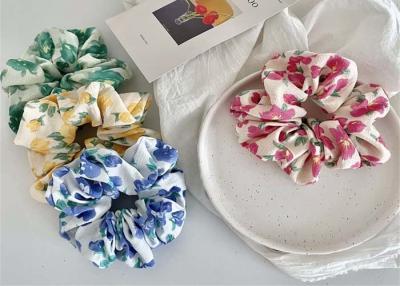 China Summer fresh flower hair accessorie brocaded hair bands headwear wholesale ins kids hair rope OEM logo words for sale