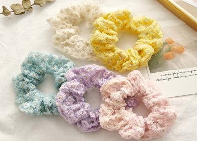 China Thick daisy floral fabric art hollowed out scrunchies large hair headdress Japanese Korean girls lady accessories for sale
