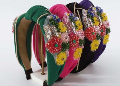 China Light luxury encrusted diamond flowers headbands decorate nailed pearls knotted headband Yiwu accessories for sale