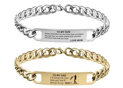 China Men's Bang bracelet TO MY DAD Father's Day gift TO MY SON engraved stainless steel yiwu accessories wholesale for sale